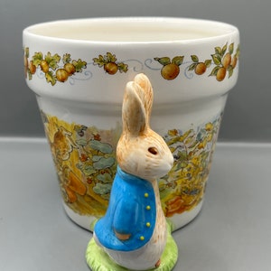 Vintage Beatrix Potter Peter Rabbit Ceramic Flower Garden Pot Teleflora ...