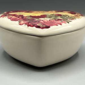 Teleflora Heart Shaped Ceramic Roses Cherubs Angels Trinket Jewelry ...