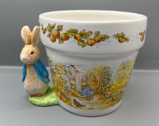 Vintage Beatrix Potter Peter Rabbit Ceramic Flower Garden Pot Teleflora ...