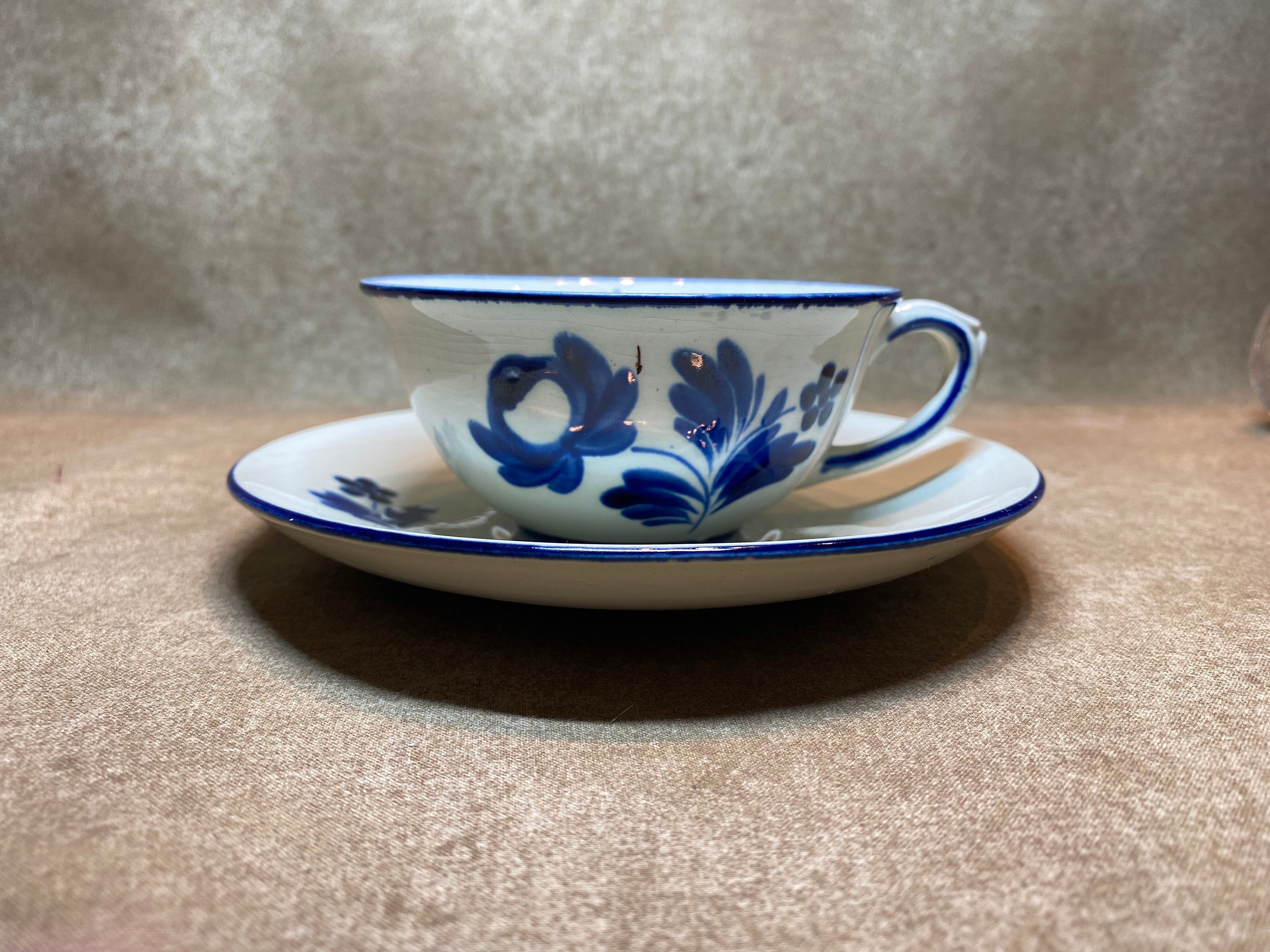 Delft Tea Cup & Saucer Plateelbakkerij Zuid Holland | Etsy