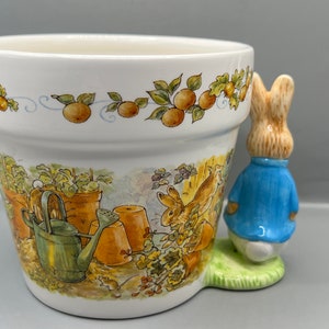 Vintage Beatrix Potter Peter Rabbit Ceramic Flower Garden Pot Teleflora ...