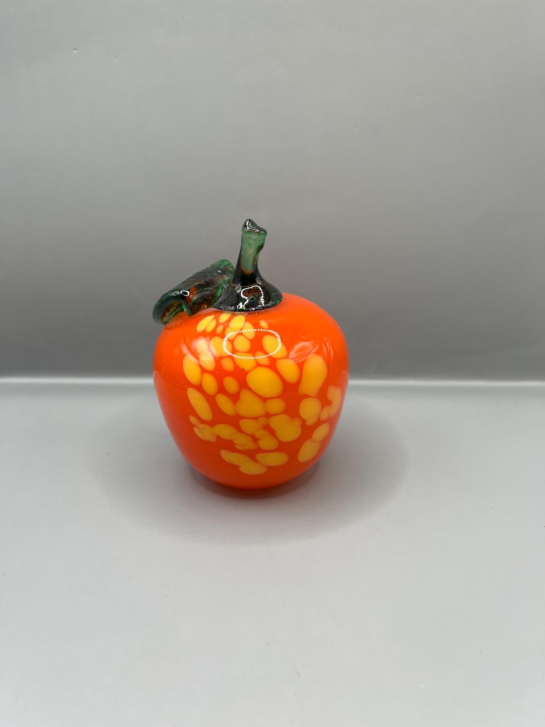 Vintage Hand Blown Glass Apple Art Glass Aple Paperweight Red/orange ...