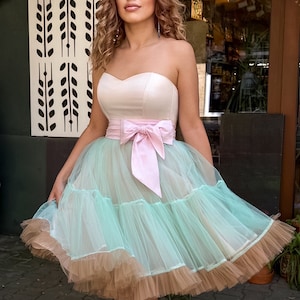 Тulle Skirt With Two Ruffles / Mint Tulle Skirt / Wedding Guests or ...