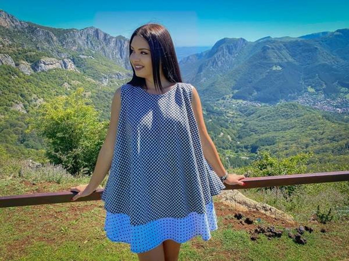Mini Tunic Dress / Short Polka Tunic Dress / Above Knee White - Etsy