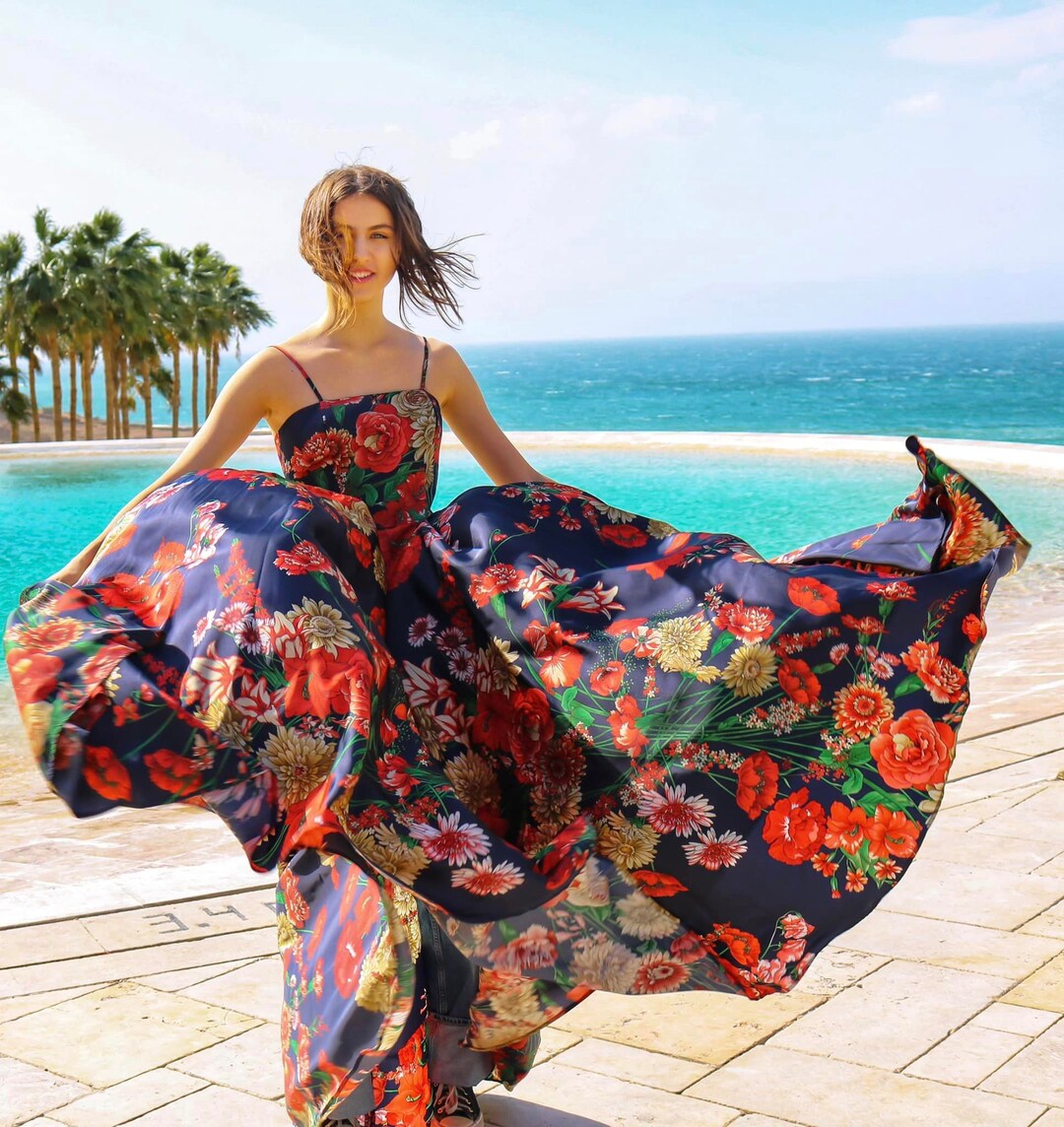 Long Elegance Floral Formal Evening Prom Dress for Special Occasion ...
