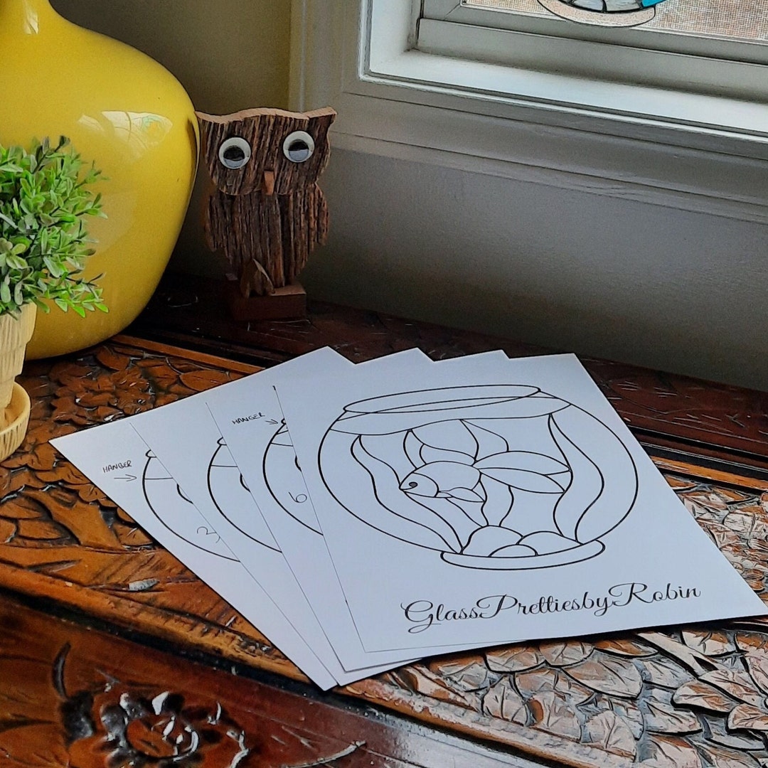 Goldfish Bowl Stained Glass Pattern - Etsy