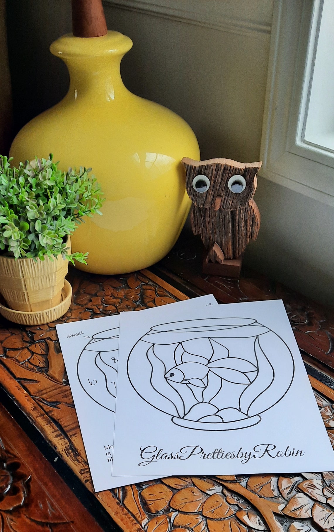 Goldfish Bowl Stained Glass Pattern - Etsy