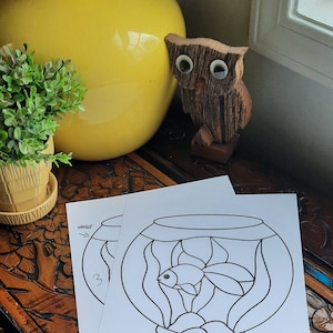 Goldfish Bowl Stained Glass Pattern - Etsy