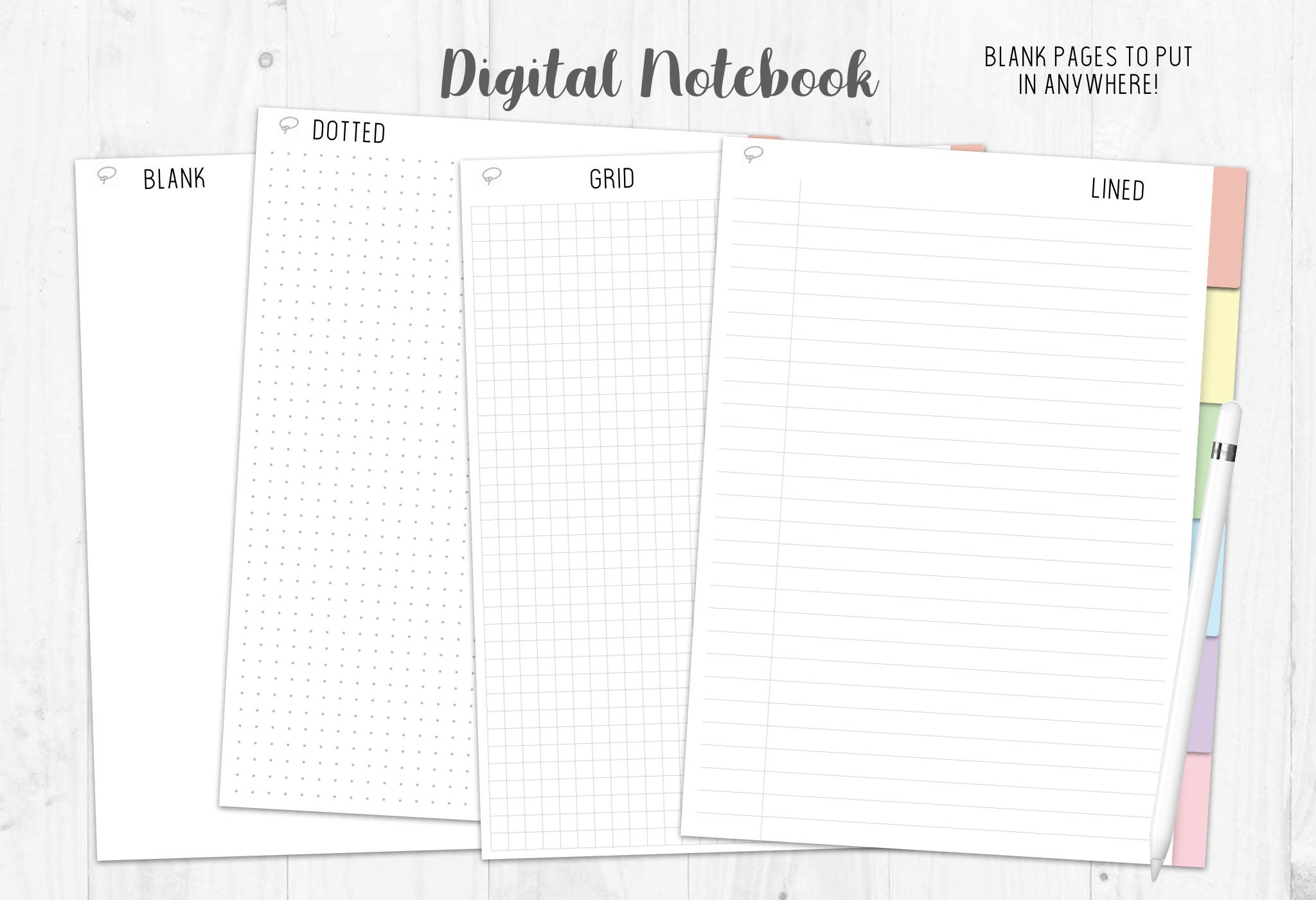 Digital Notebook Pastel, Goodnotes Notebook, 6 Sections, Goodnotes ...