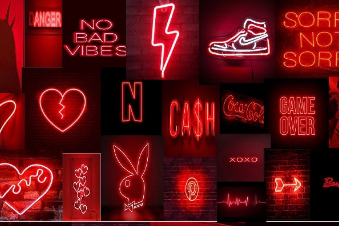 Neon Red Aesthetic Collage Kit Digital Prints Boujee Red Etsy Neon Red Aesthetic Collage Kit Digital Prints Boujee Red Etsy