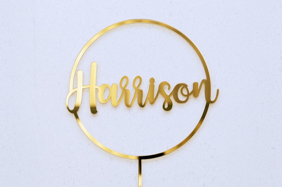 Halo Cake Topper | Round Cake Topper | Name Cake Topper | Acrylic Cake ...