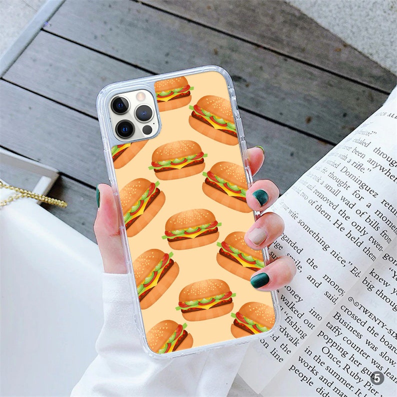 Doughnut Pizza Burger Phone Case Clear Gel Grip Sides and Hard - Etsy UK