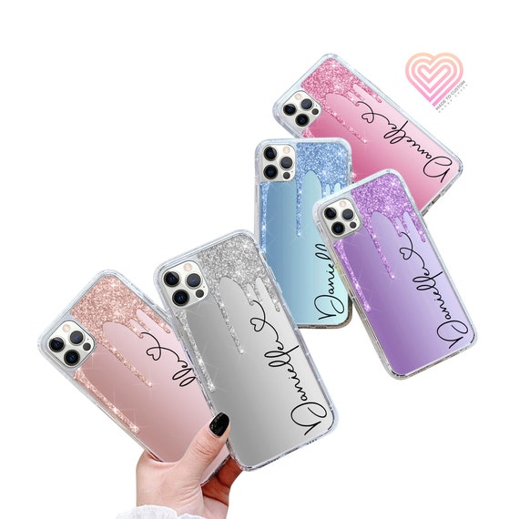 PERSONALISED Phone Case Initials Name Gel Marbled Cover for - Etsy UK