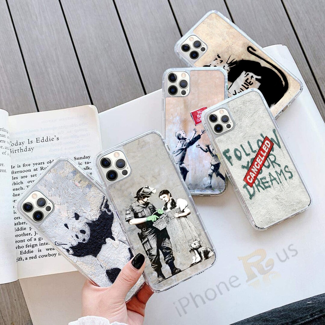 Banksy Phone Case Clear Gel Grip Sides and Hard Back for - Etsy UK