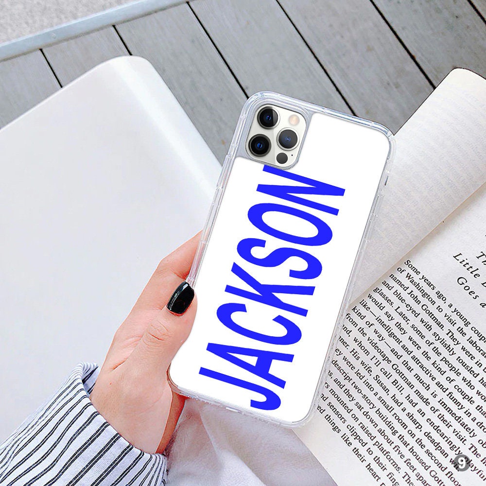 Personalised any name phone case clear gel grip sides and hard | Etsy