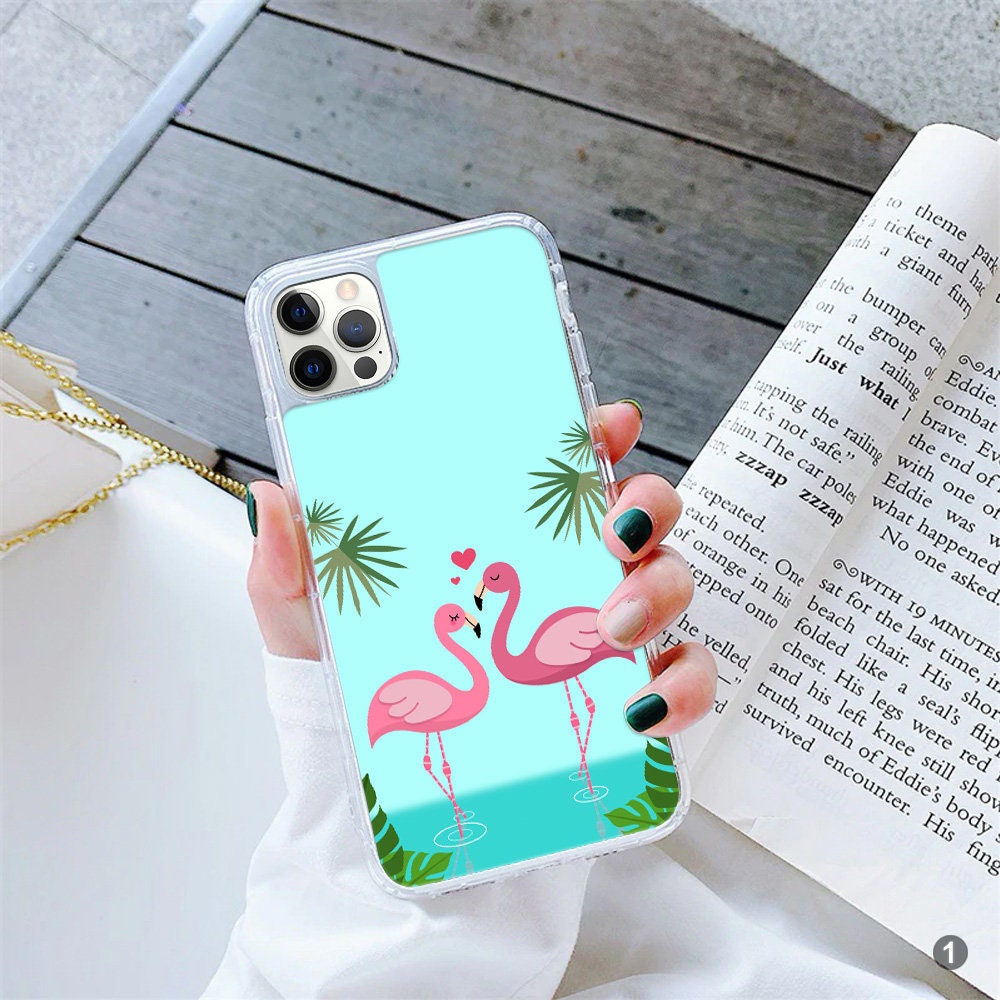 Flamingo Phone Case Clear Gel Grip Sides and Hard Back for - Etsy UK