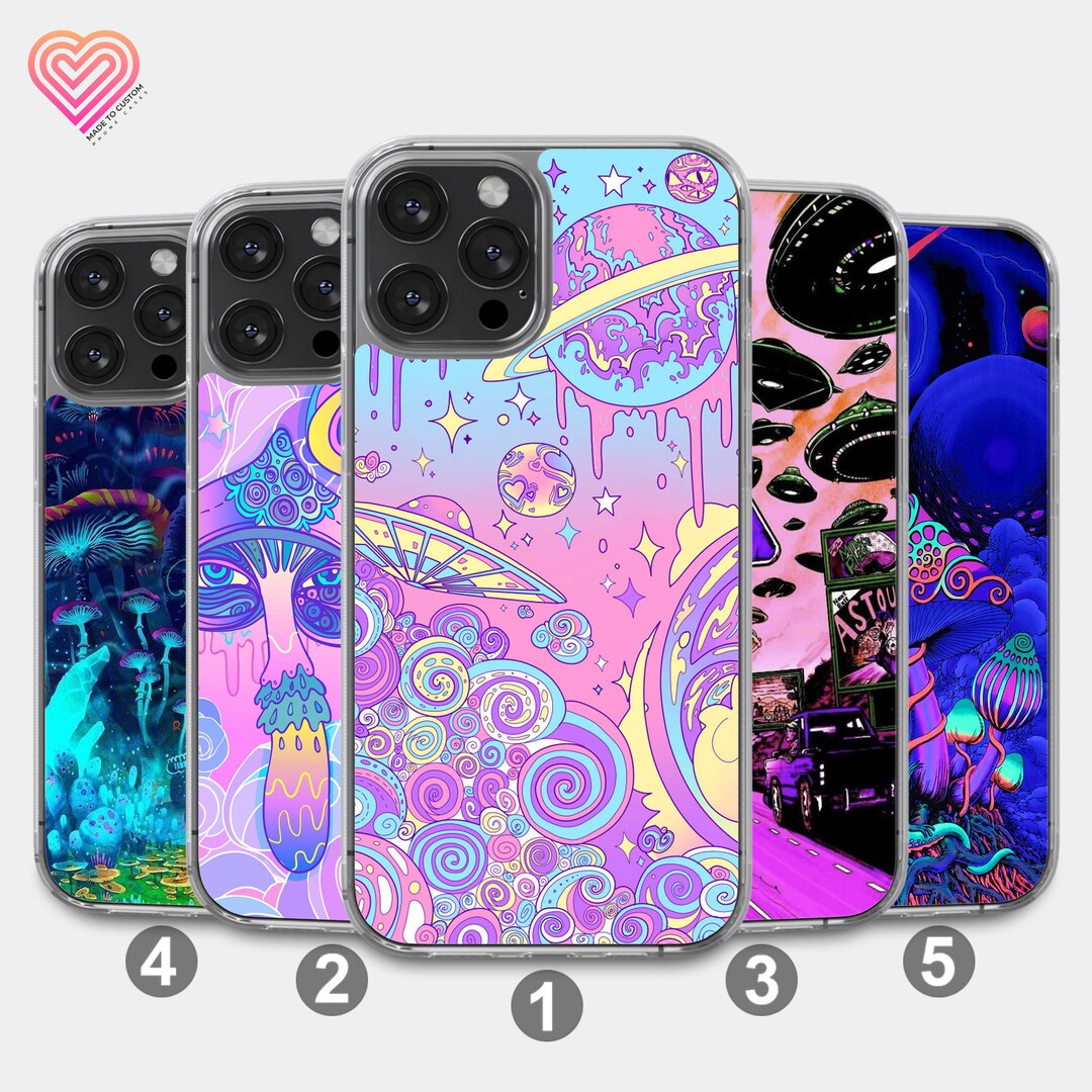 Personalized Psychedelic Phone Case: Trippy Celestial Art, Custom Name ...