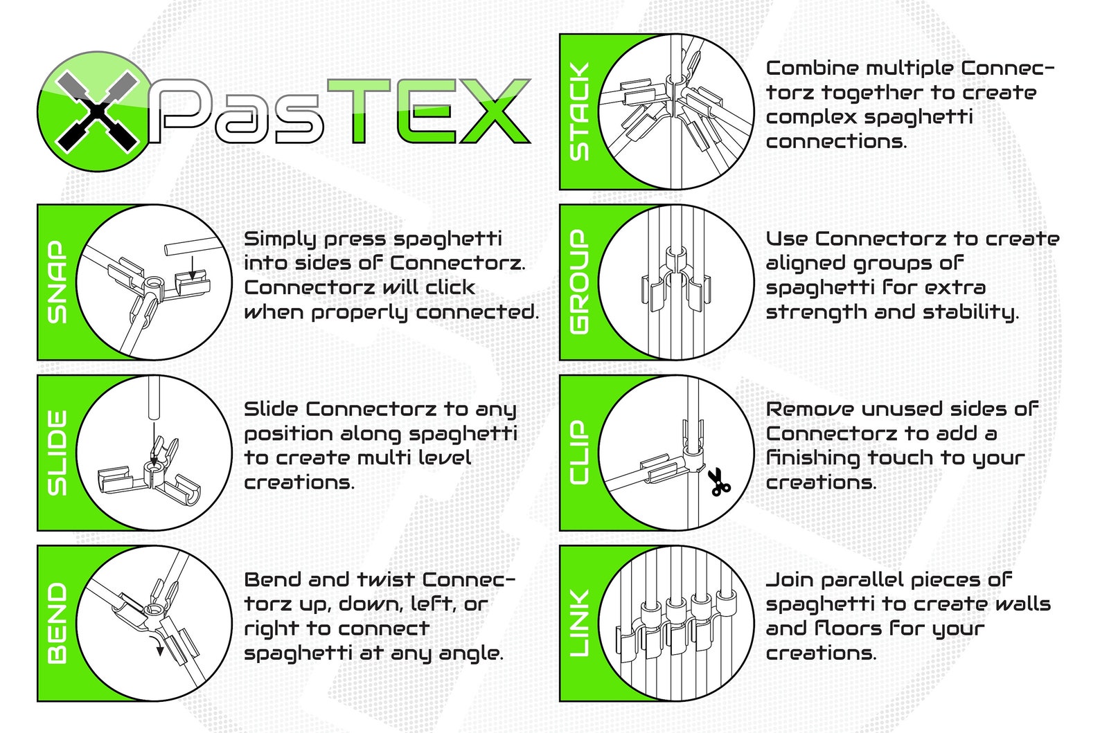 Pastex Spaghetti STEM Building Toy | 3 Sides | 125 Pieces | Stocking ...