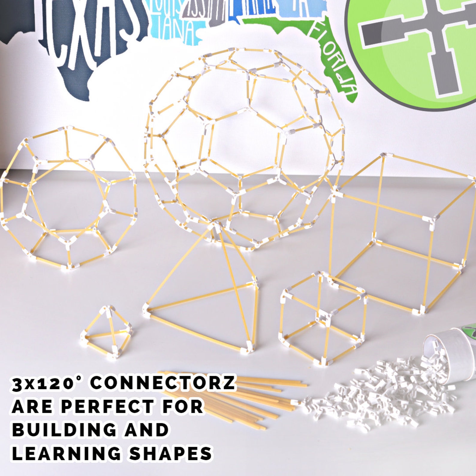Pastex Spaghetti STEM Building Toy | 3 Sides | 125 Pieces | Stocking ...