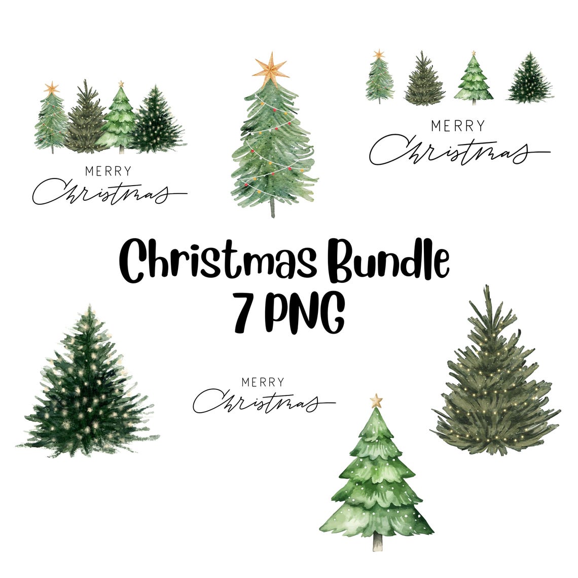 Christmas Clipart Bundle: Festive PNG Graphics (digital Download) - Etsy
