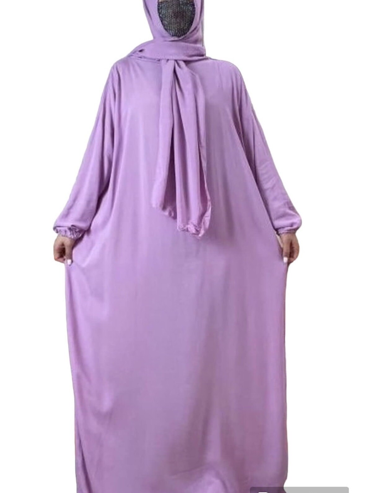 Prayer Dress Muslim Attached Hijab One Size Hooded Salah Undercap ...