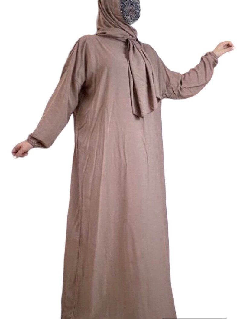 Prayer Dress Muslim Attached Hijab One Size Hooded Salah Undercap ...