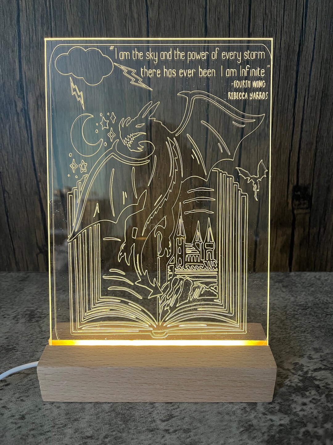 Officially Licensed Fourth Wing LED Acrylic Light - Etsy