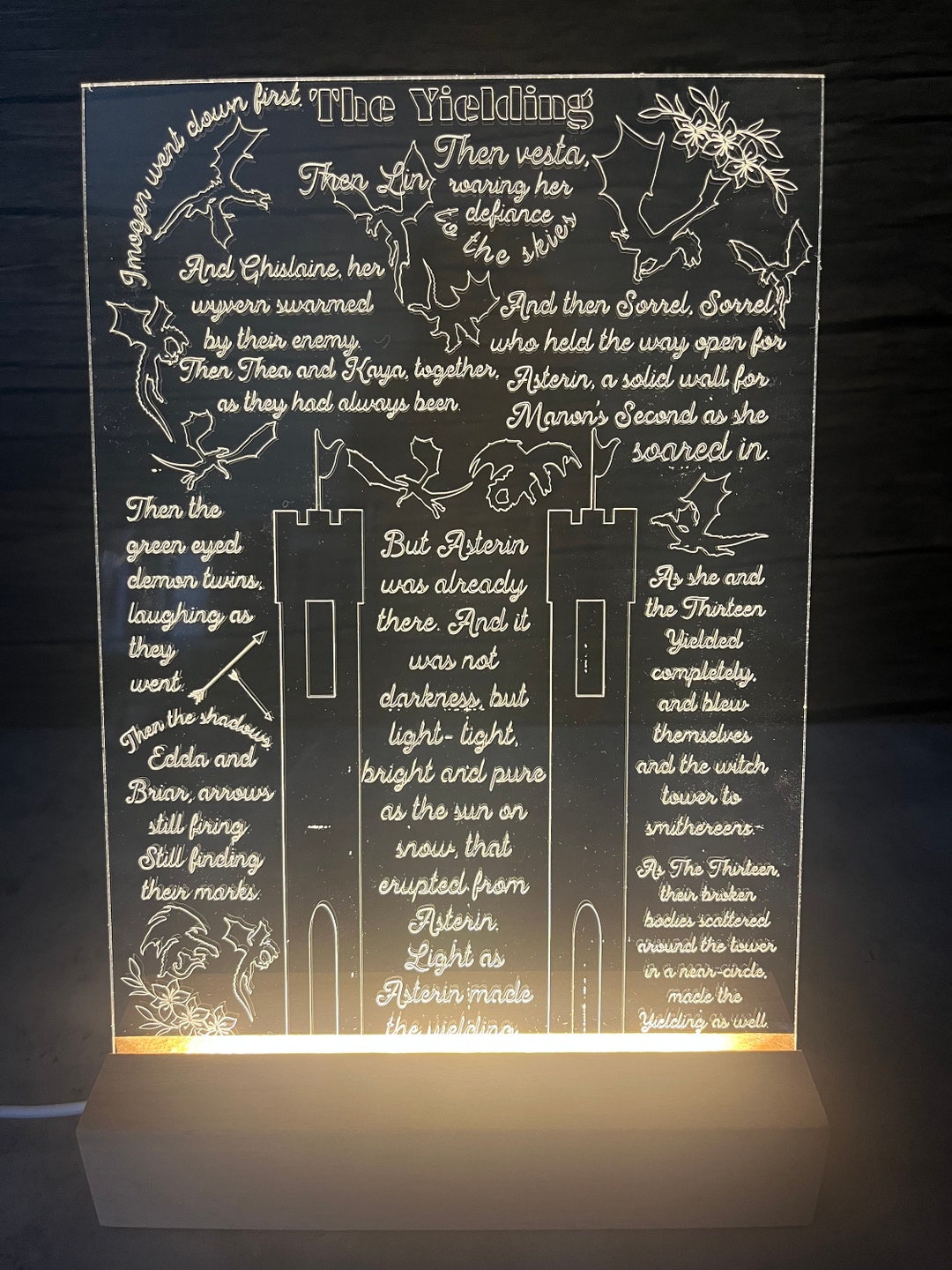 Officially Licensed Throne of Glass the Thirteen LED Acrylic Light - Etsy