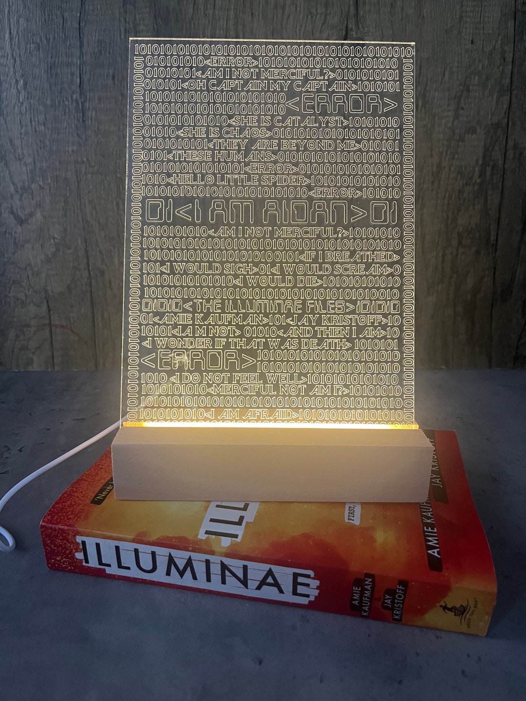 Illuminae Files AIDAN LED Acrylic Light - Etsy