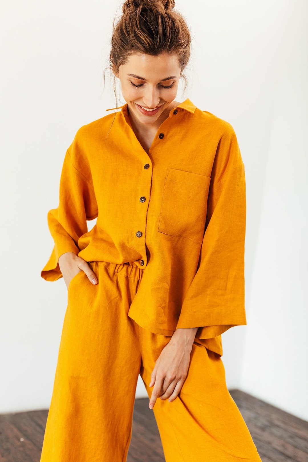 Soft Linen Shirt / Linen Homewear / Linen Shirt Women / Relaxed Fit ...