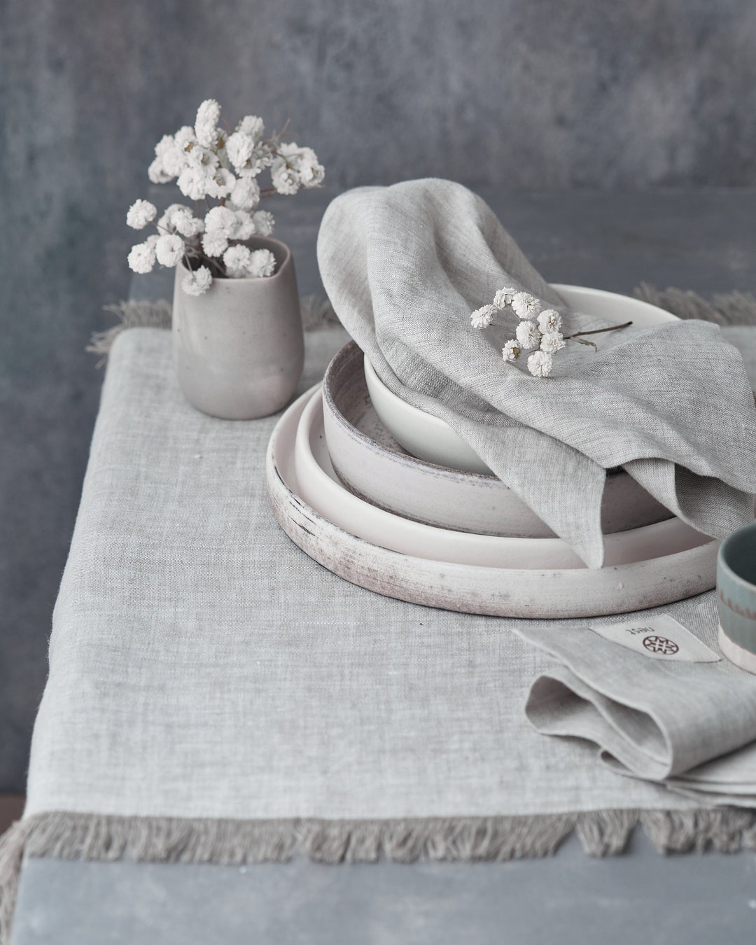 Set of 4 Napkins & Table Runner / Soft Linen Napkins / Linen by Nest ...