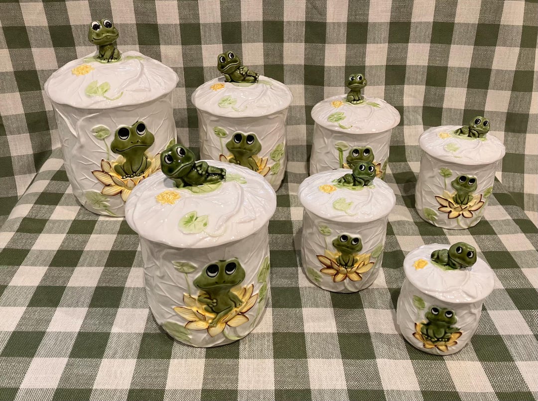 Neil the Frog Canisters 1970s, Sears Roebuck Vintage Anthropomorphic ...