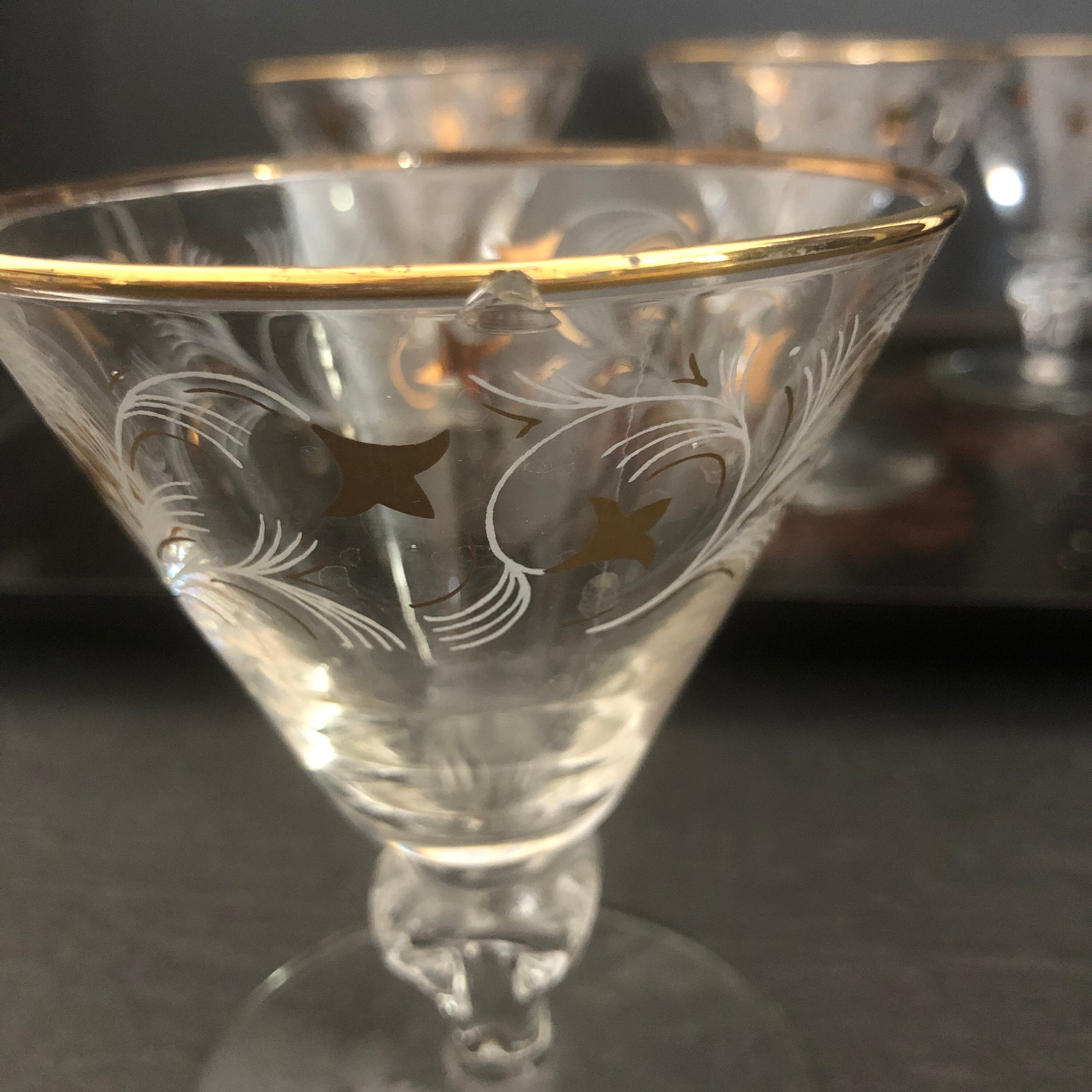 Vintage Libbey Cocktail Glasses Set of 8 Royal Fern, Midcentury Barware ...