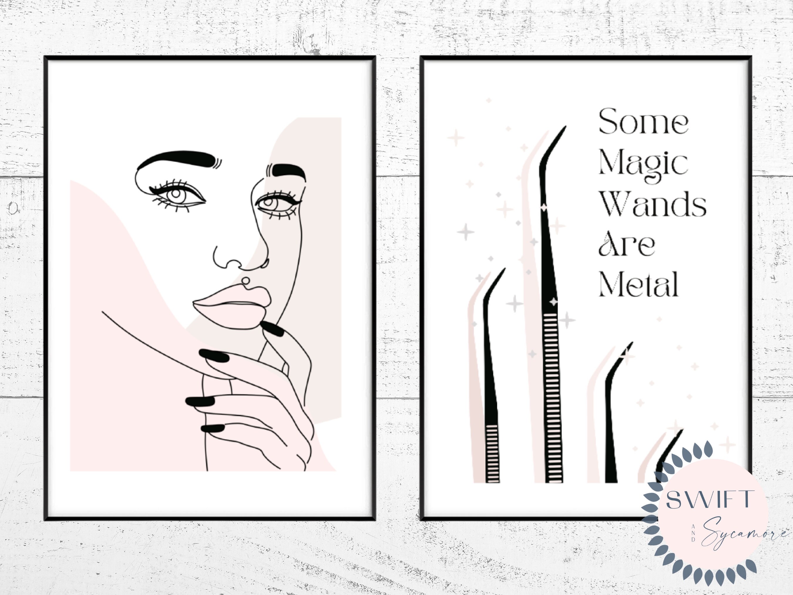Pink Lash Techs Wall Decor Bundle, Beautician Gifts, Beauty Salon ...