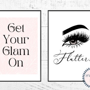 Pink Lash Techs Wall Decor Bundle, Beautician Gifts, Beauty Salon ...