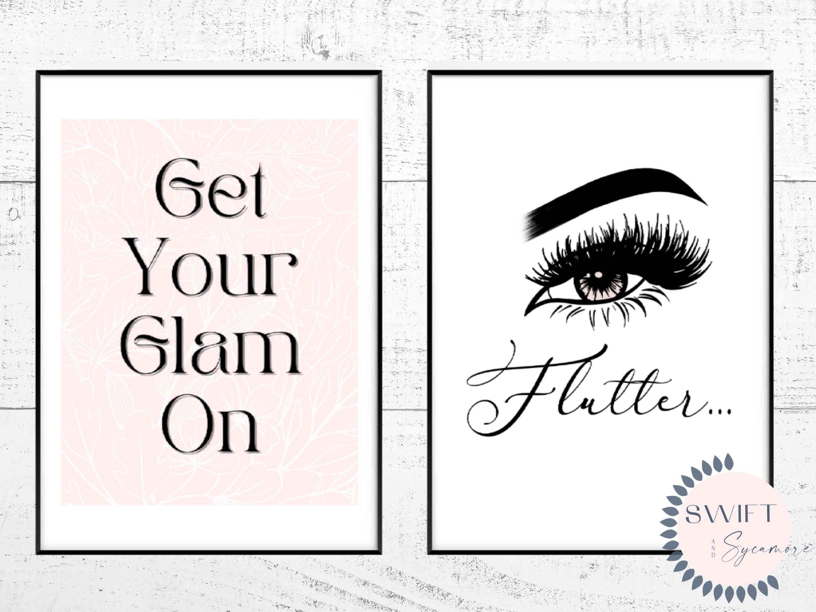 Pink Lash Techs Wall Decor Bundle, Beautician Gifts, Beauty Salon ...
