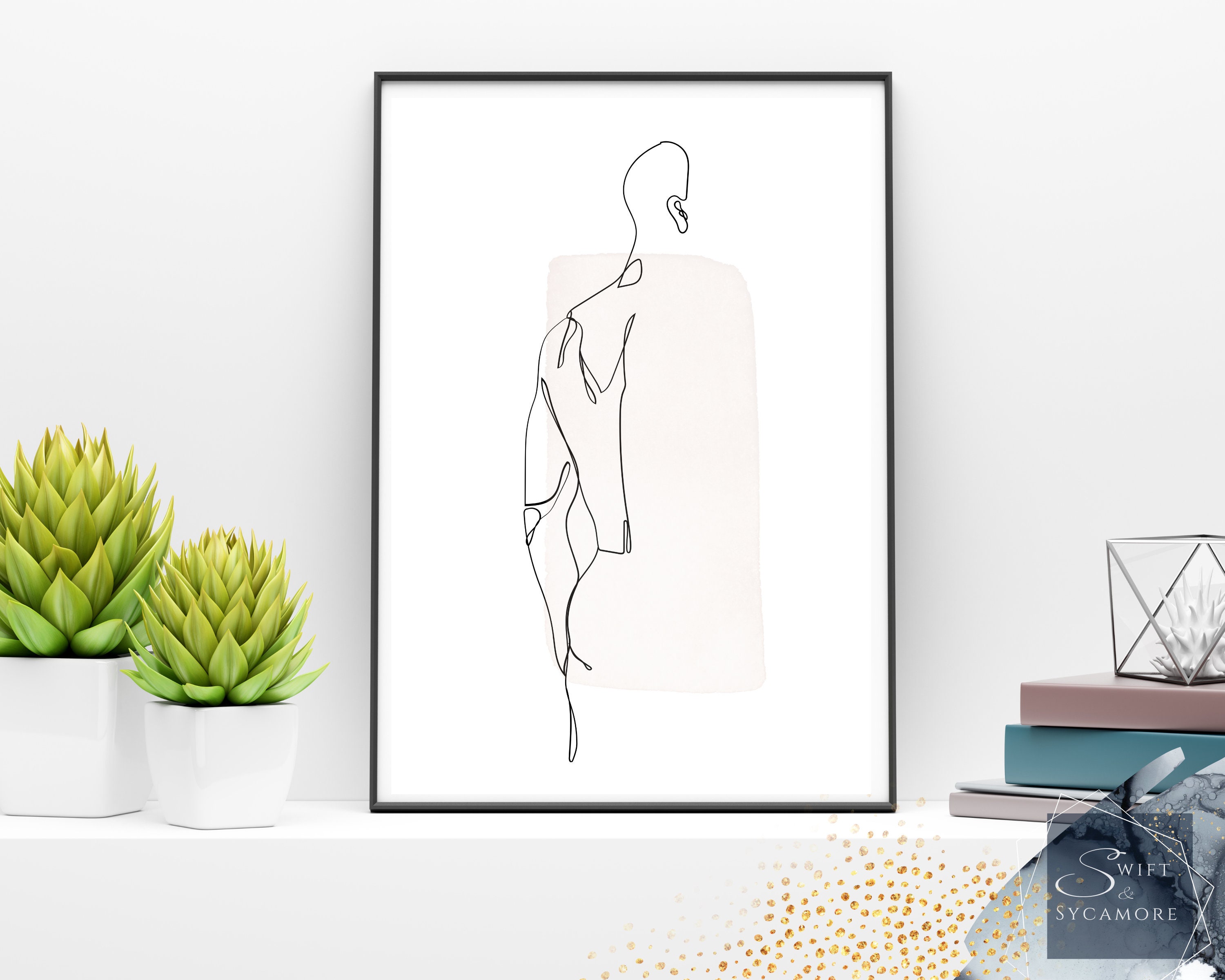Male Silhouette Abstract Line Art One Line Art Minimalist - Etsy