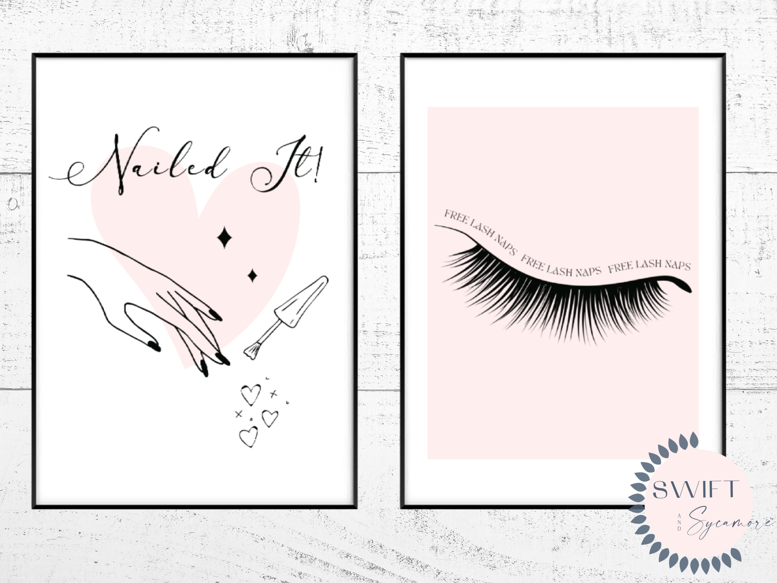 Pink Lash Techs Wall Decor Bundle, Beautician Gifts, Beauty Salon ...