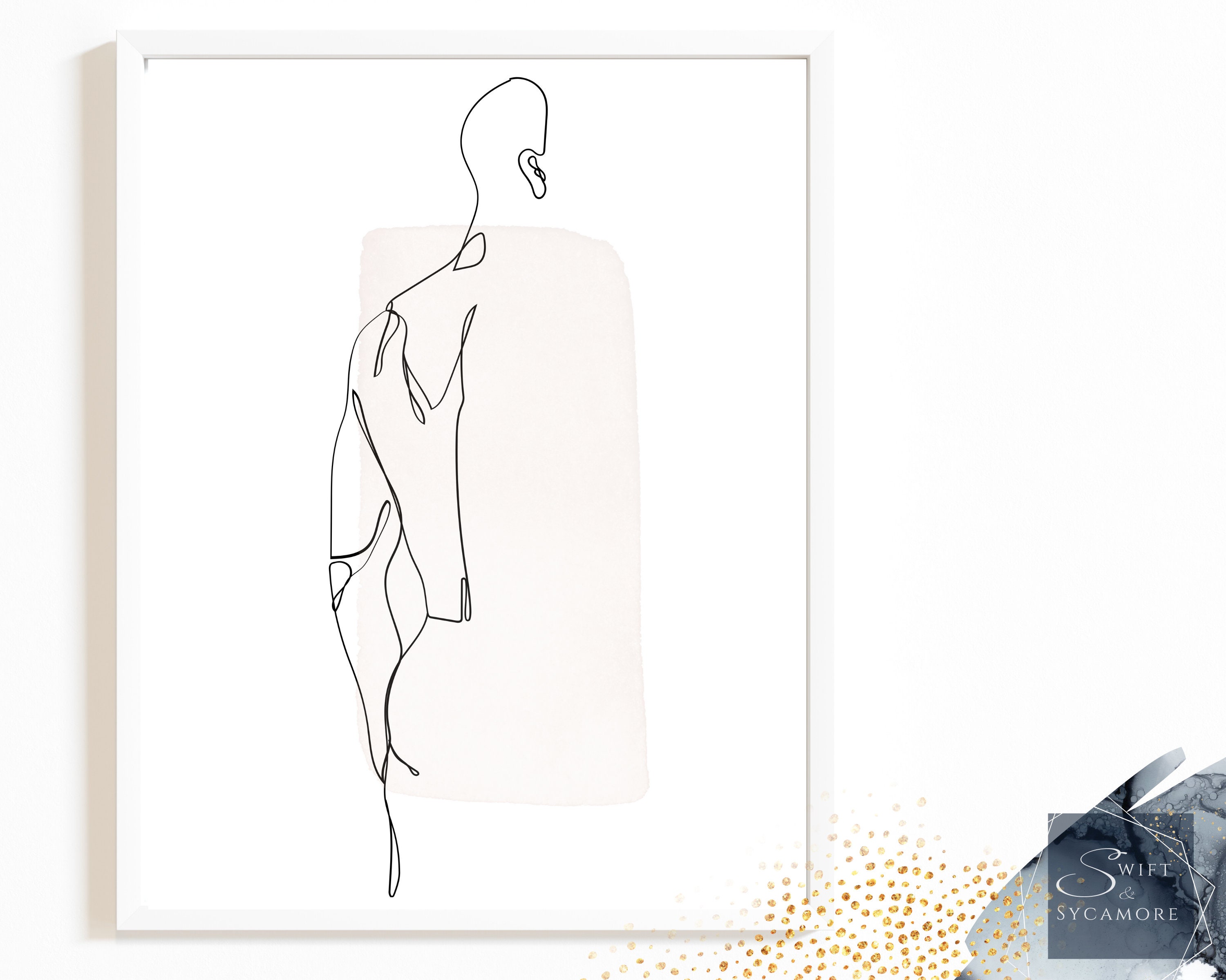 Male Silhouette Abstract Line Art One Line Art Minimalist - Etsy