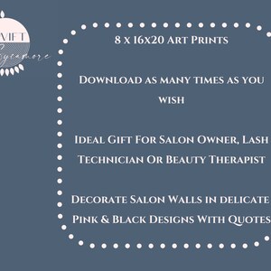 Pink Lash Techs Wall Decor Bundle, Beautician Gifts, Beauty Salon ...