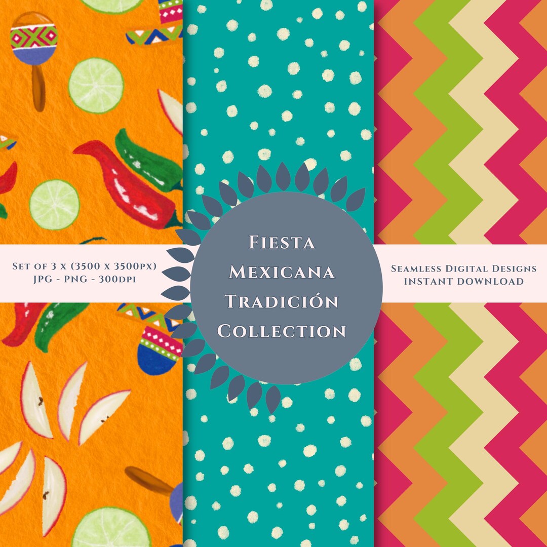 Mexican Fiesta Seamless File, Food Pattern Seamless Digital Papers ...