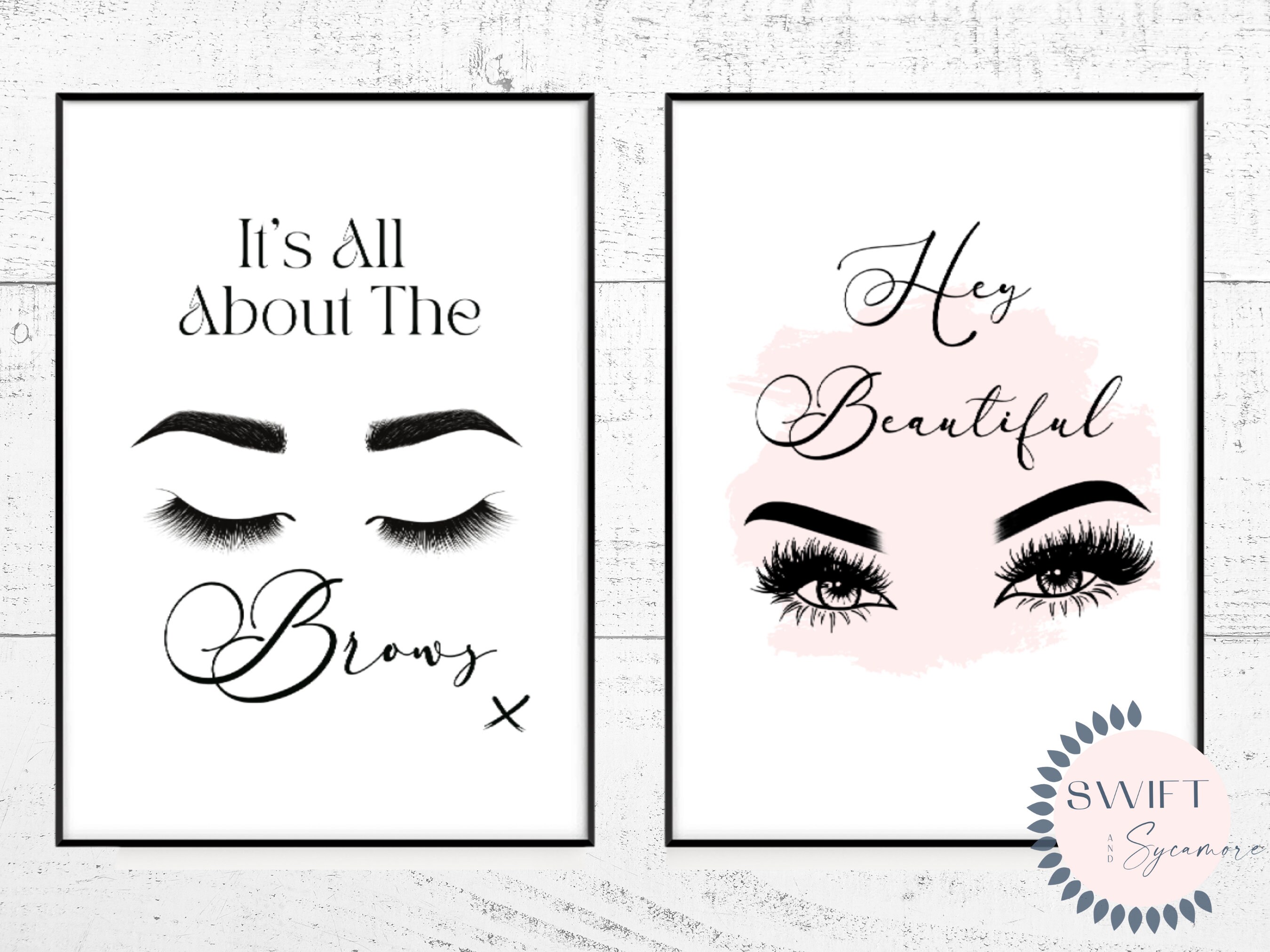 Pink Lash Techs Wall Decor Bundle, Beautician Gifts, Beauty Salon ...