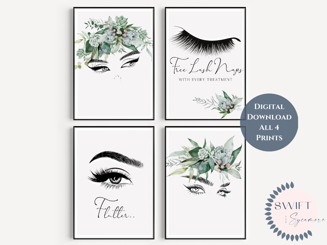 Lash Techs Wall Decor Bundle, Beautician Gifts, Beauty Salon Poster ...
