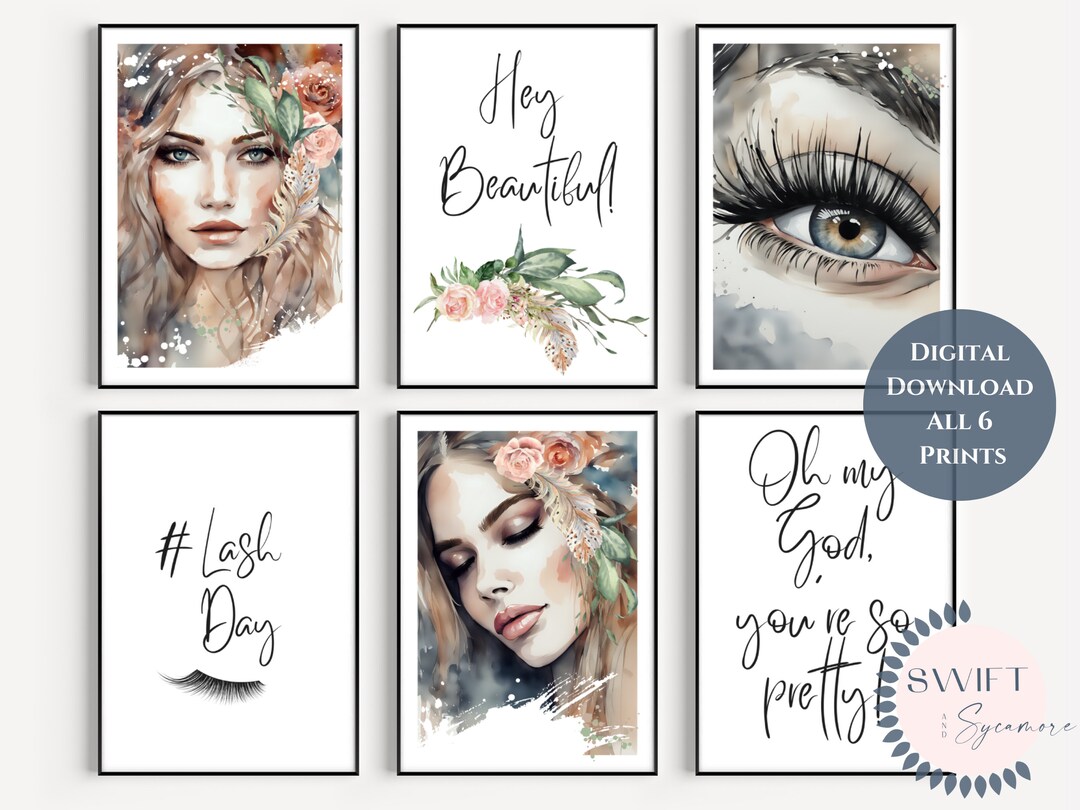 Lash Tech Art Print Boho Style, Printable Beauty Salon Gifts, Beauty ...