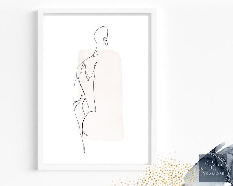 Male Silhouette Abstract Line Art One Line Art Minimalist - Etsy