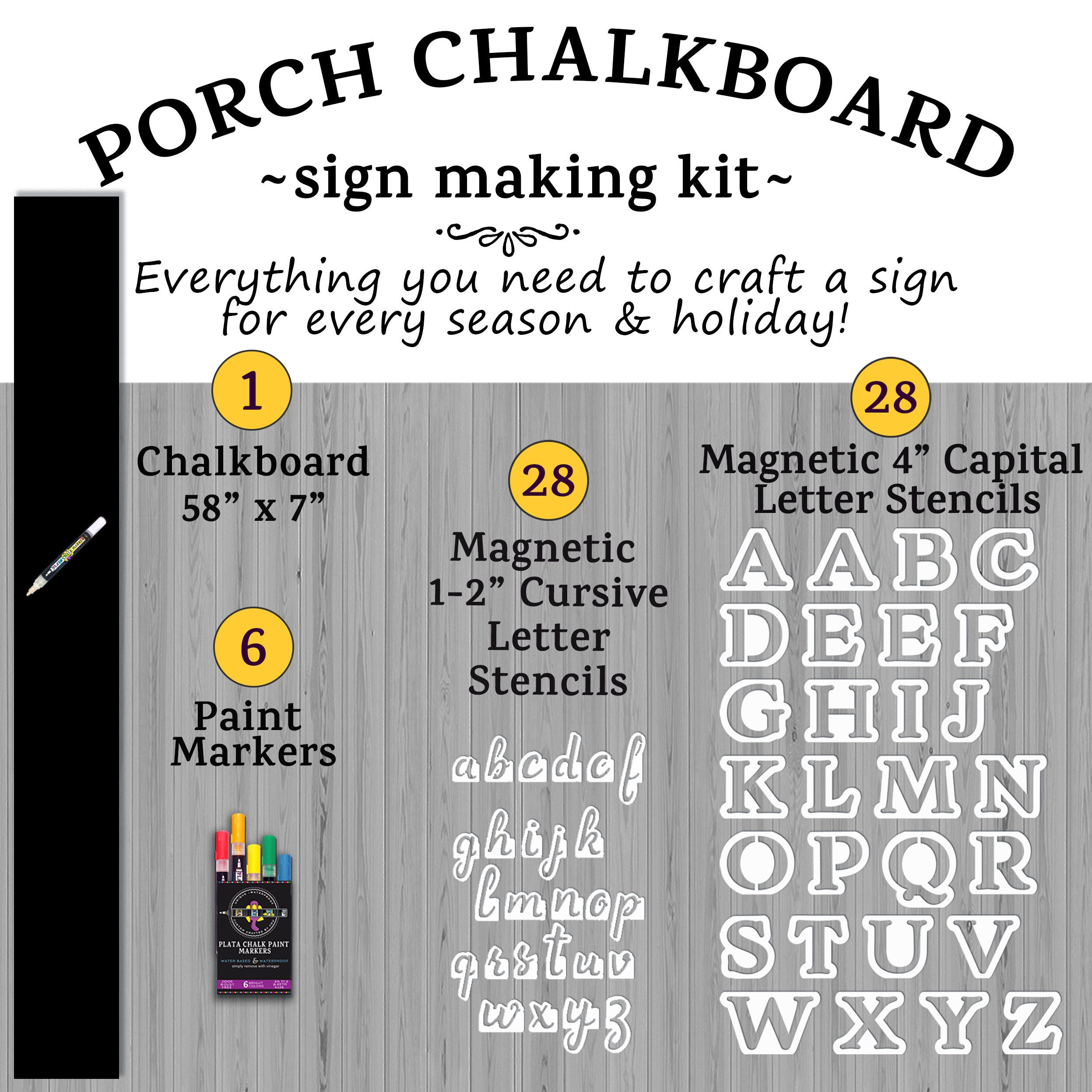 Outdoor Chalkboard DIY Welcome Sign Craft Kit (large Chalk Board ...