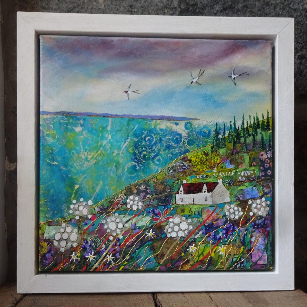 Collage Landscape on Canvas Complete in Frame - Etsy