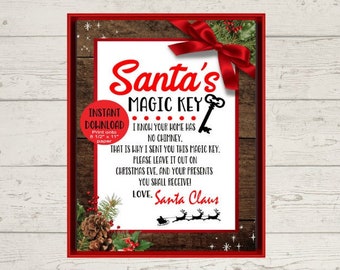 Santa Magic Key Printable | Etsy