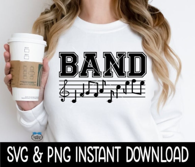 Band SVG Band PNG Tote Bag Svg Band Music Note SVG Instant - Etsy