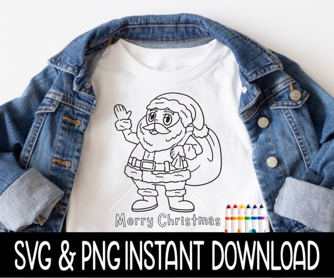 Coloring Shirt SVG Christmas Color Me Shirt PNG Kids - Etsy